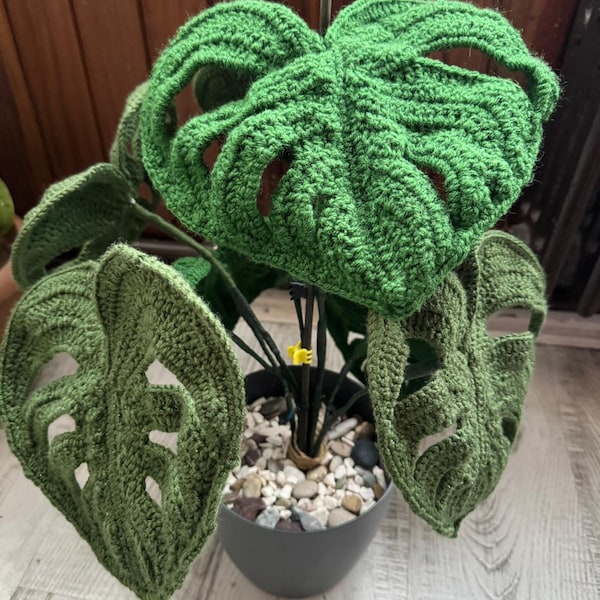 Crochet Monstera Plant Pattern: Photo Tutorial (PDF Pattern) - Etsy