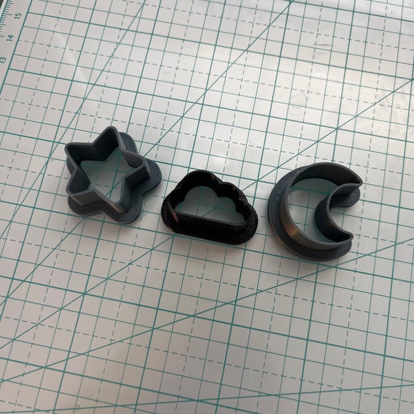Star, Moon, and Cloud Clay 1 Inch Clay Cutters, Mini Clay Cutters ...