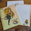 Chibi Printed Letter Writing Paper Set Notepaper Set, Chibi Girl 1 ...