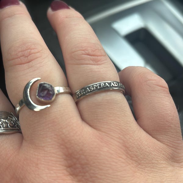 Womens per Aspera Ad Astra Ring - Through Hardships to the Stars ...