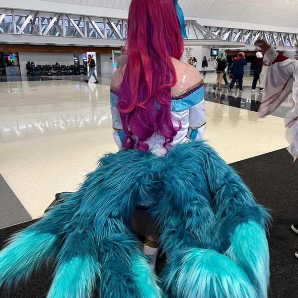Movable Fursuit Tail Waggle Tail Swing Tail Fox Tail Black Tail White ...