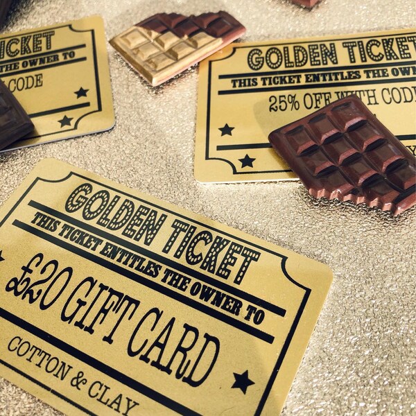 Personalised Pvc Golden Ticket Gift Voucher Wallet Card - Etsy