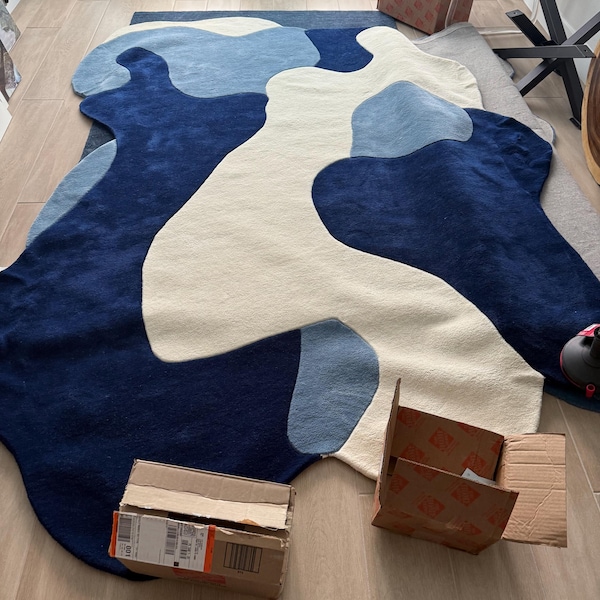 Modern Round Shape Irregular Hand Tufted Rugs for Living Room, Bedroom ...