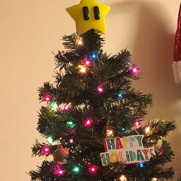 Christmas Tree Topper/mario Star Tree Topper/super Mario/christmas Tree ...