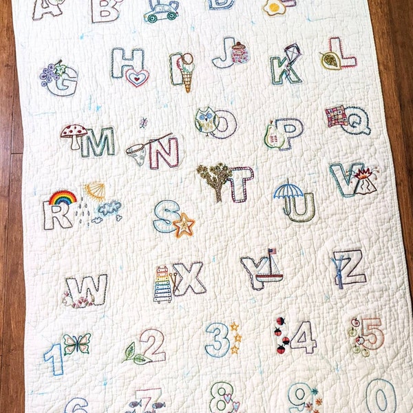 ABC Embroidery Pattern for a New Baby Nursery or Child's Bedroom ...