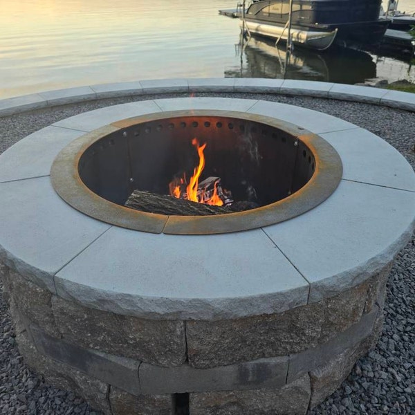Heavy Duty Fire Pit Ring Deer Outdoor Decor, Metal Garden Fire Ring ...