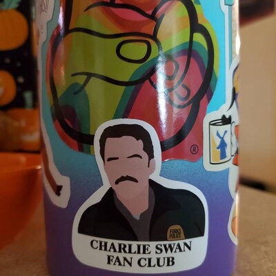 Twilight Charlie Swan Fan Club Die Cut Glossy Sticker, Die Cut Twilight ...