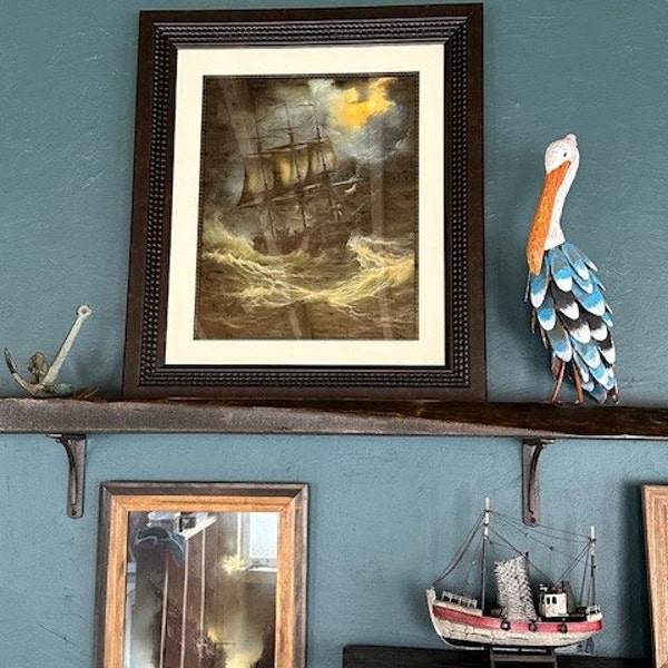 Stormy Sea Ship | Dark Academia Decor, Coastal & Ocean Aesthetic ...