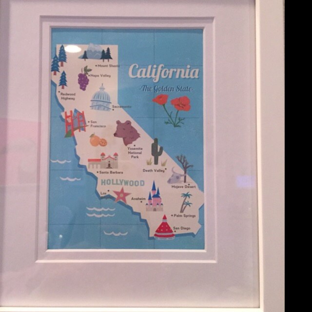 State Map Poster California State Print Retro Map | Etsy
