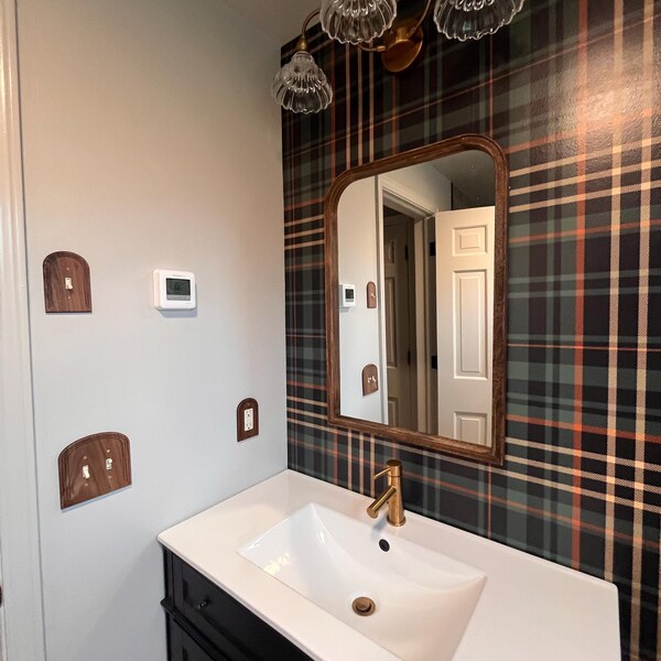 3 Pack Arch Wood Light Switch Plate Cover for Single Gang Outlet Switch ...