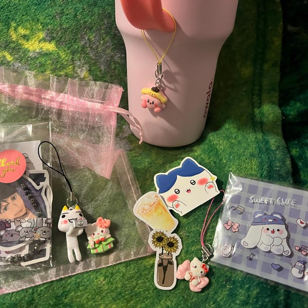 Colorful Animal Kawaii Phone Charms Cute Character Keychains Gotochi ...