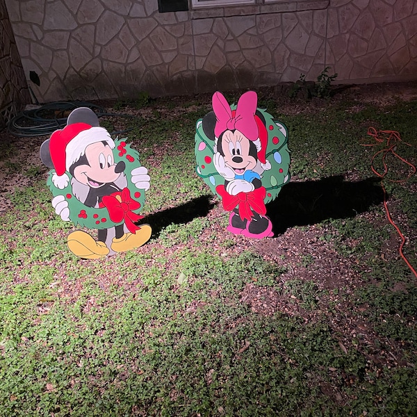 Halloween Mickey and Minnie Mouse Yard Sign/yard Art/yard Decor ...