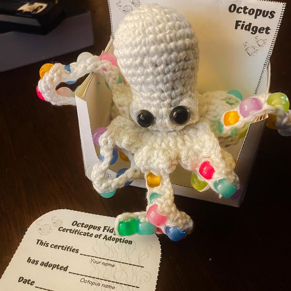 Beaded Fidget Octopus Crochet Pattern | Crochet Fidget Toy | Fidget ...