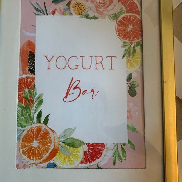 Tropical Citrus Custom Sign Template, Editable Bridal Shower Sign ...