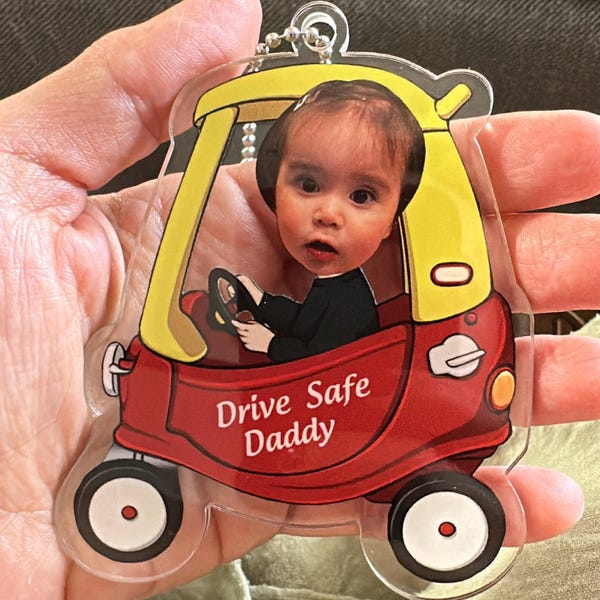 Personalized Acrylic Car Hanger, Drive Safe Daddy Acrylic Car Hanging ...