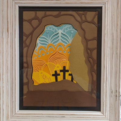 3D Easter Tomb SVG, 3D Empty Tomb SVG, Layered Easter SVG, Papercut ...
