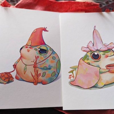 Grandpa Frog With Bill the Tortoise Art Print Original Wall Hanging ...