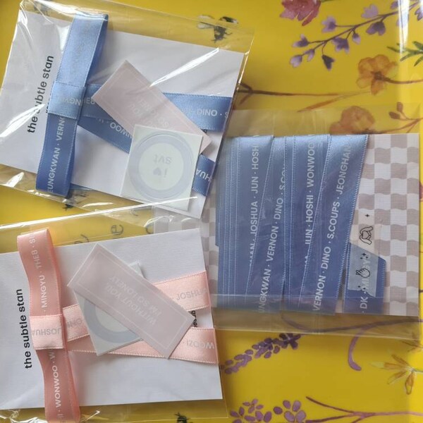 SEVENTEEN Hair Bow | CARAT | Rose Quartz & Serenity | Hair Barrette | S ...