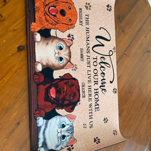Personalized Pet Doormat, Custom Dog Cat Doormat, Pet Welcome Mat ...