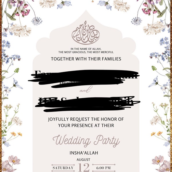 Editable Muslim Wedding Program Template DIGITAL DOWNLOAD, Printable ...