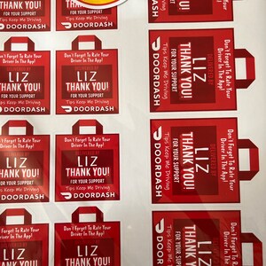 Personalized Doordash Labels Delivery Bag Shaped Stickers Food Delivery ...