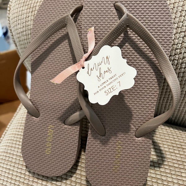 Flip Flop Favor Tags, Flip Flop Size Tags, Wedding Favor Tags, Pick ...