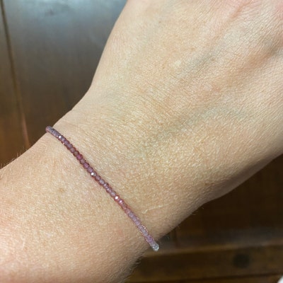 Ultra Delicate Spinel Stretch Bracelet With Clear Quartz, Multi Colored ...