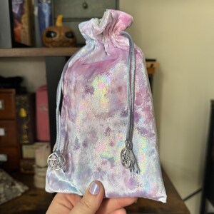 Pink 'rubellite' Tarot Bag Oracle Pouch. YOUR CHOICE of CHARMS, Wicca ...
