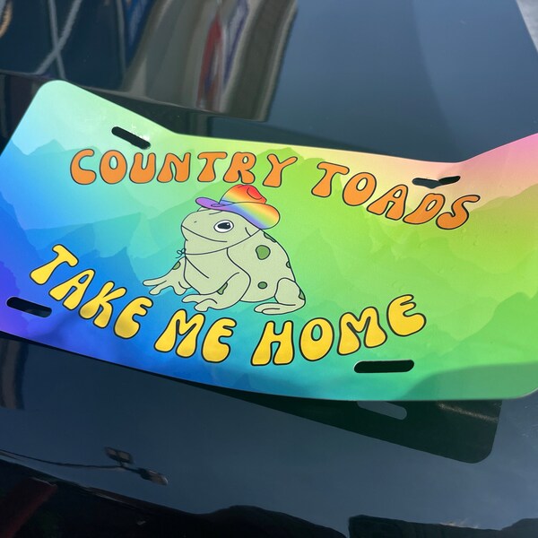 Cowboy Frog Front License Plate - Country Frog Truck Tag - Cute Purple ...