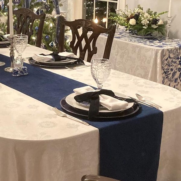 Custom Table Runner, Greek Key Pattern, Velvet Table Runner, Long Table ...