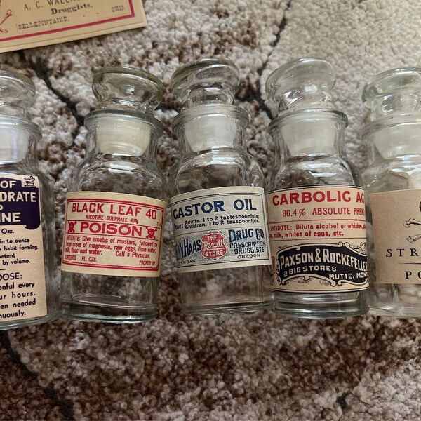Set of 12 Elixir Syrup & Remedy Vintage Victorian APOTHECARY LABELS ...