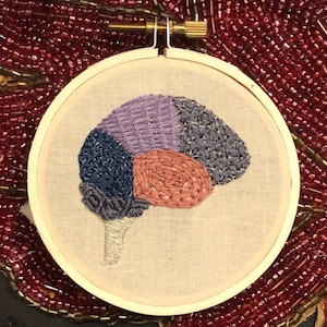Rainbow Brain Embroidery Pattern Brainbow Beginner - Etsy