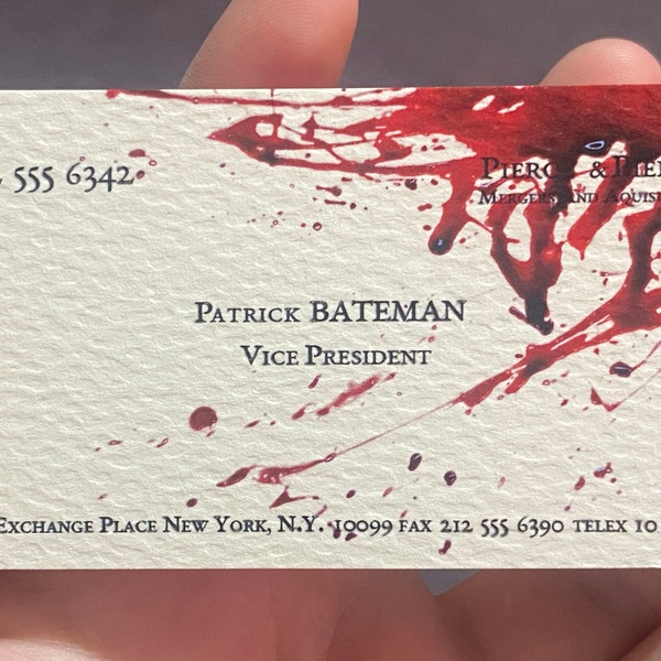 Blood Stained American Psycho Patrick Bateman Business Card - Christian ...