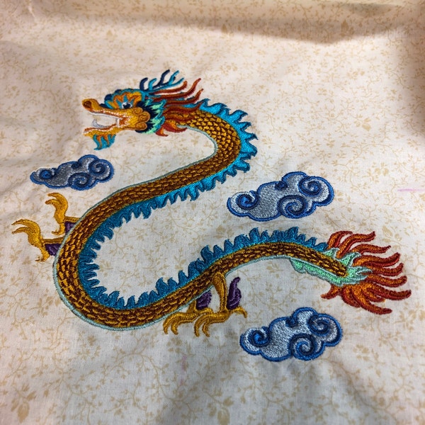 Chinese Flying Dragon - Machine Embroidery Design Pattern - Instant ...
