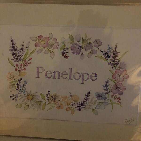 Original Painted Floral Wreath (personalised Wording Optional) - Etsy