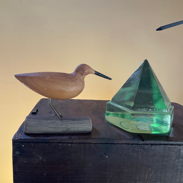 Vintage 10” Goose, Duck or Long-necked Bird Wood Figurine - Hand-carved ...