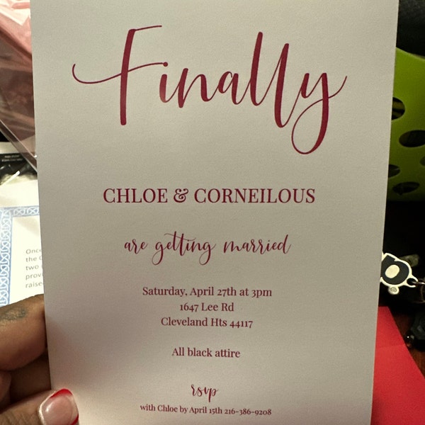 Custom Printed Casual Informal Wedding Reception Birthday Invitations ...