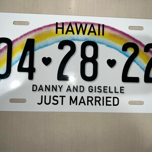 Wedding License Car License Plate Wedding Car Just - Etsy