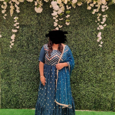Teal Blue Lehenga Choli for Women Georgette Party Wear Lehenga Choli ...