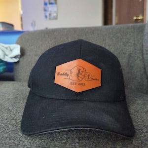 Custom Logo Dad Hats Company Logo Hat Leather Patch Laser - Etsy