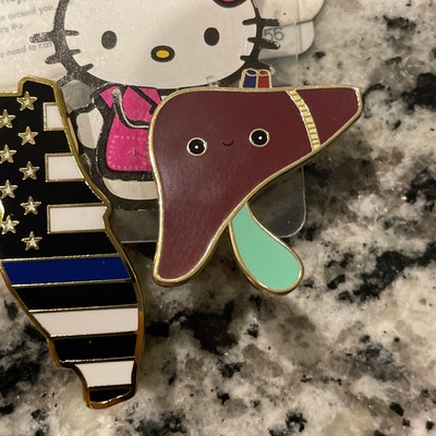 Liver Enamel Pin.hard Enamel Pin.liver Pin.abdomen Ultrasound Pin ...