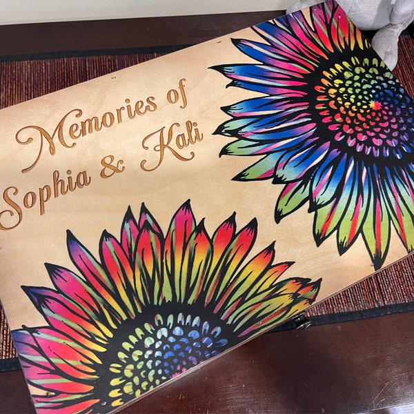 Custom Colorful Sunflower Memory Box - Etsy