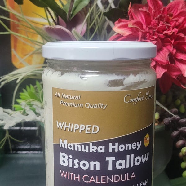 BEE POLLEN Manuka Honey & Bison Whipped Tallow Cream With 850+MGO ...