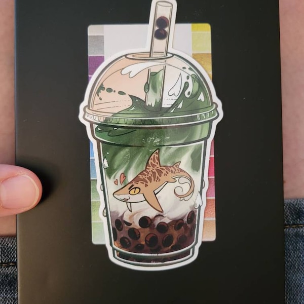 Boba Tea Shark Sticker Set - Etsy UK