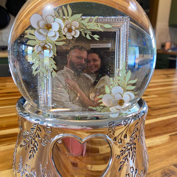 Engraved Winter Castle With Train Snow Globe, Fancy Snow Globe, Classic ...