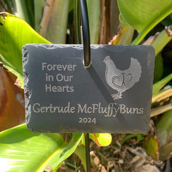 Pet Chicken Hen Memorial Garden Sign With Hanging Stake - Honor Your ...