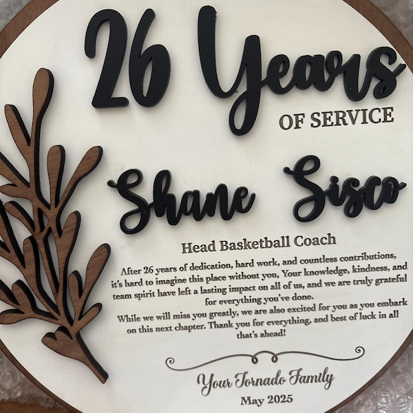 Engraved Retirement Plaque: Personalized Farewell Gift - Etsy