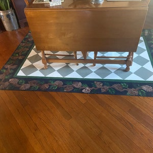 FLOORCLOTH Buttons Hand Painted Canvas Rug COUNTRY PRIMITIVE - Etsy