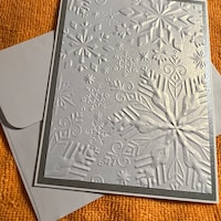 Handmade Embossed Christmas Cards Set of 4, Snowflakes Christmas Card ...