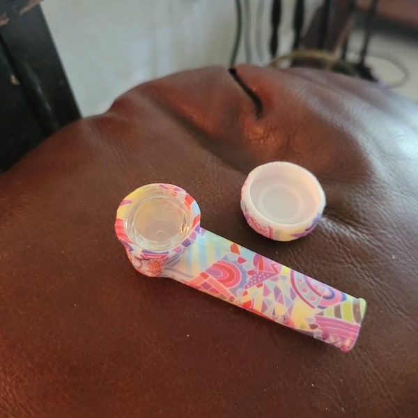 Pipe Peach Pipe Glass Hand Pipe Pink Peach Pipes Unique Handmade Pipe ...